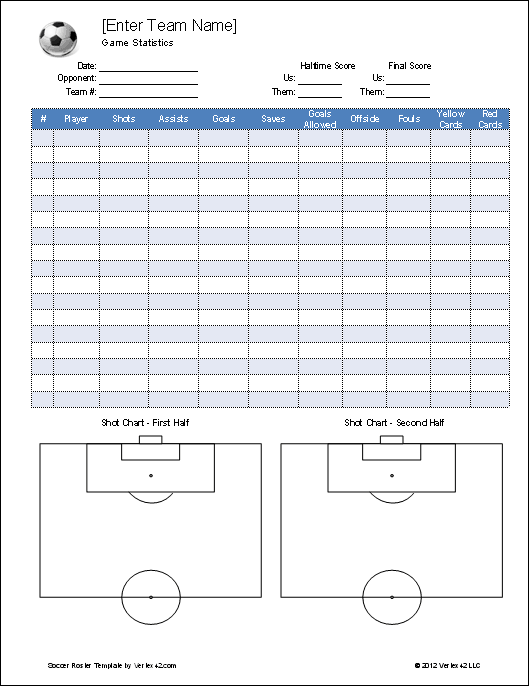 Soccer Roster Template For Excel