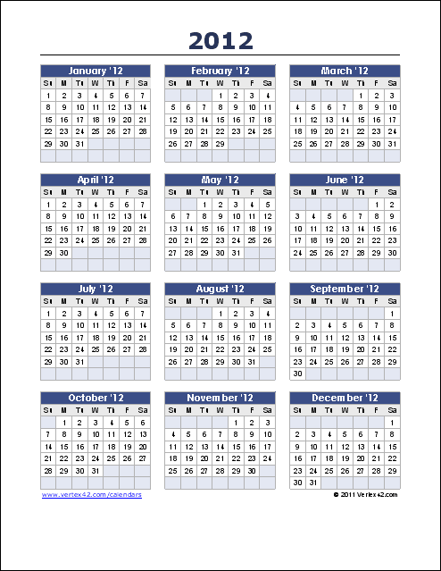 Yearly Calendar Template For 2016 And Beyond