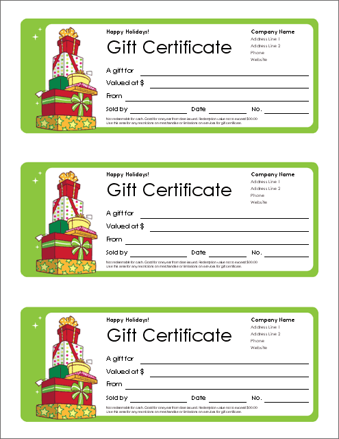 Free Gift Certificate Template And Tracking Log