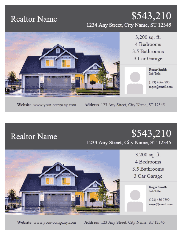 Real Estate Flyer Template For Word