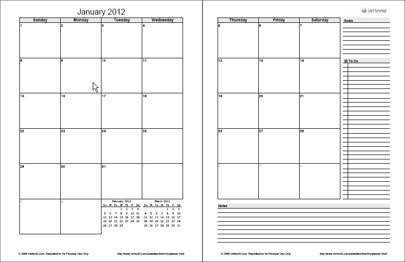 Monthly Planner Template Free Printable Monthly Planner For Excel