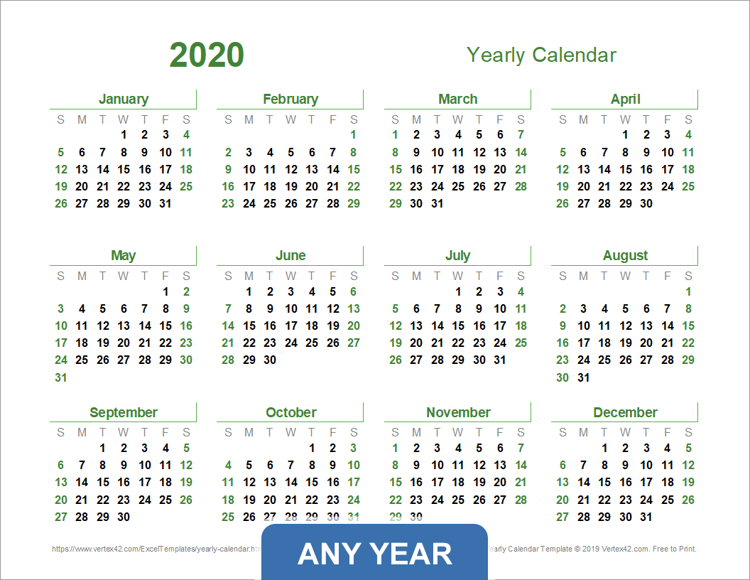 Yearly Calendar Template For 2016 And Beyond