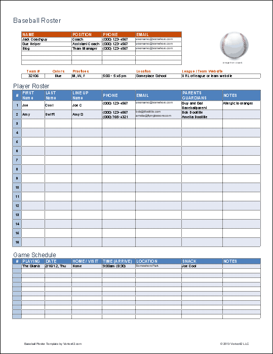 Game Schedule Template Excel For Your Needs