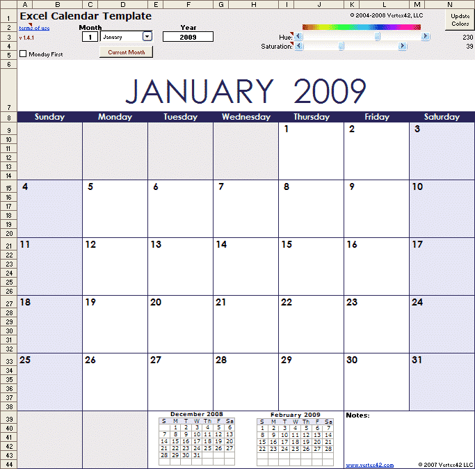 Free Excel Calendar Templates FREE PRINTABLE TEMPLATES