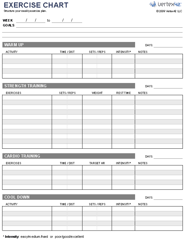 Template Workout Schedule EOUA Blog