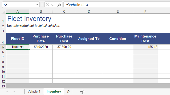 Free Vehicle Maintenance Log Template For Excel