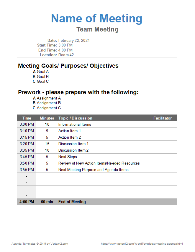 10 Free Meeting Agenda Templates Word And Google Docs