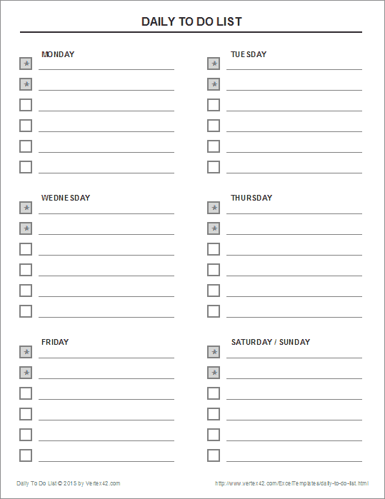 Daily To Do List