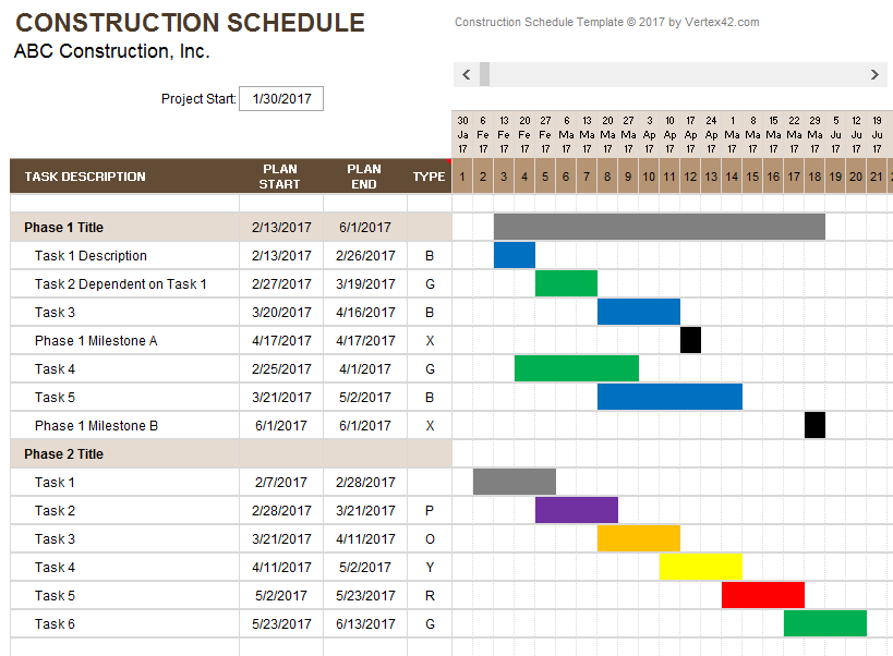 New Home Construction Schedule Template PDF Template