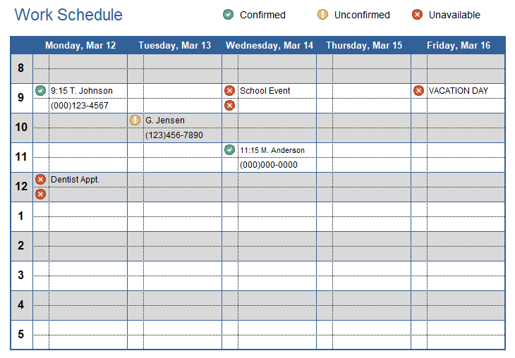 Monthly Employee Schedule Template Excel Database