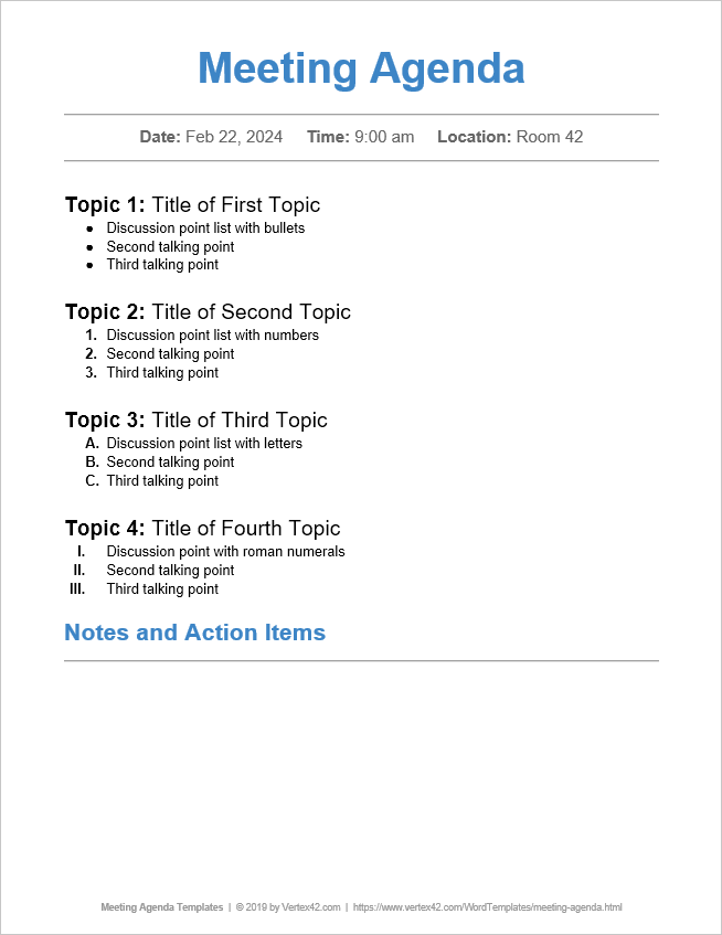 10 Free Meeting Agenda Templates Word And Google Docs