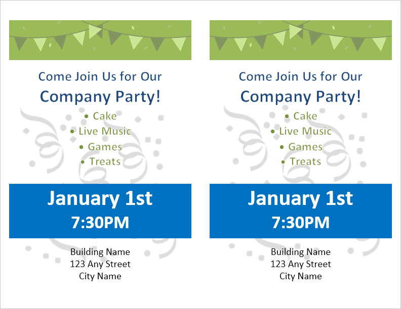 Party Flyer Template For Word