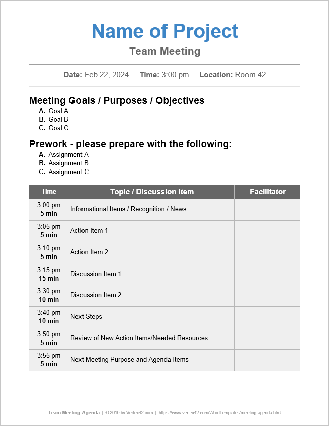 10 Free Meeting Agenda Templates Word And Google Docs