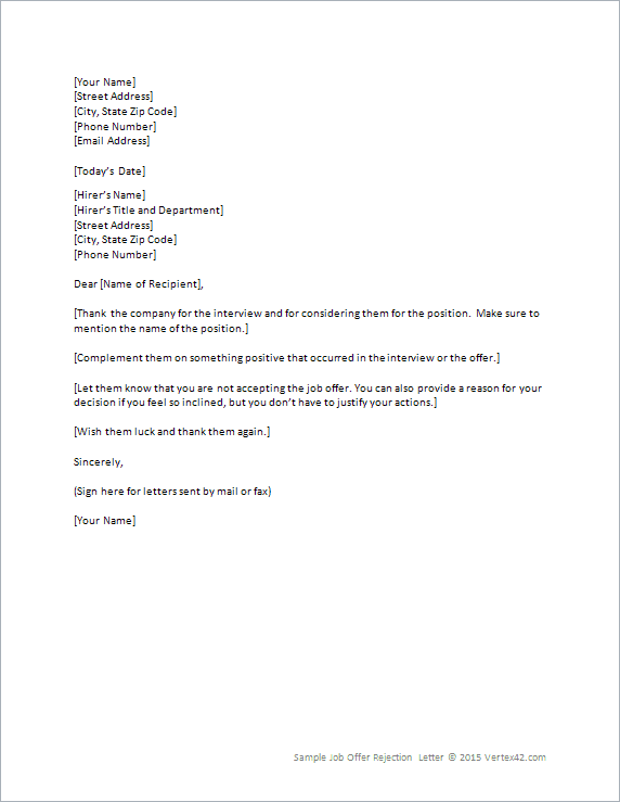 How To Reject A Job Offer On The Phone Job Retro