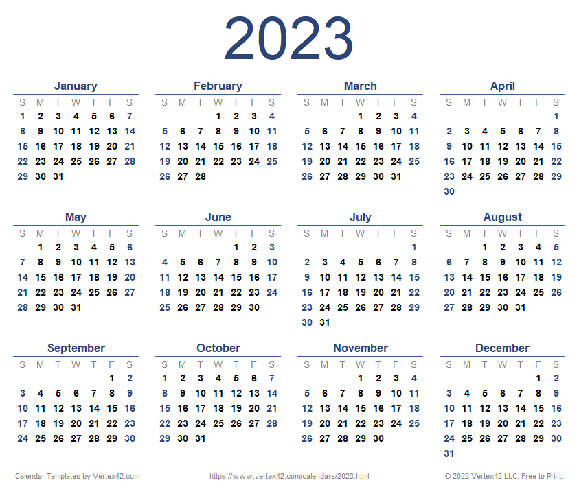 Google Sheets 2023 Calendar Template 2023 Calendar