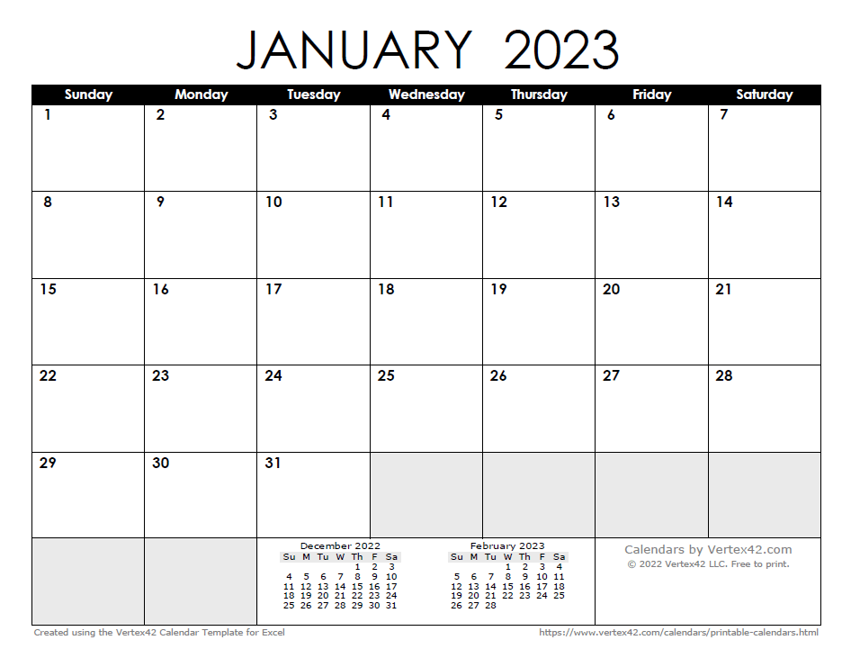 Vertex42 Calendar 2023 Get Calendar 2023 Update