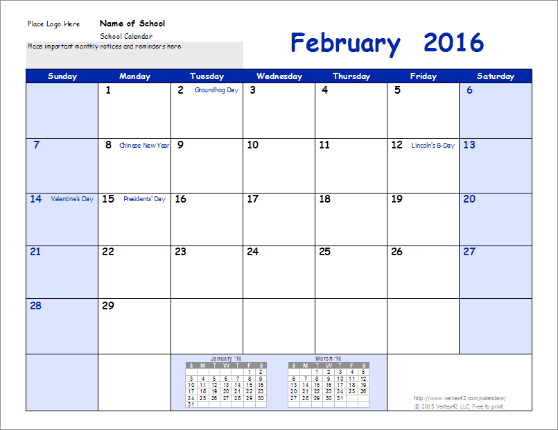 School Calendar Template - 2024-2025 School Year Calendar